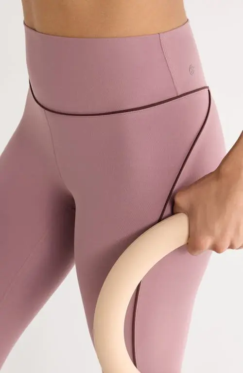 Zella Studio Luxe High Waist 7/8 Piped Leggings - Purple Shake