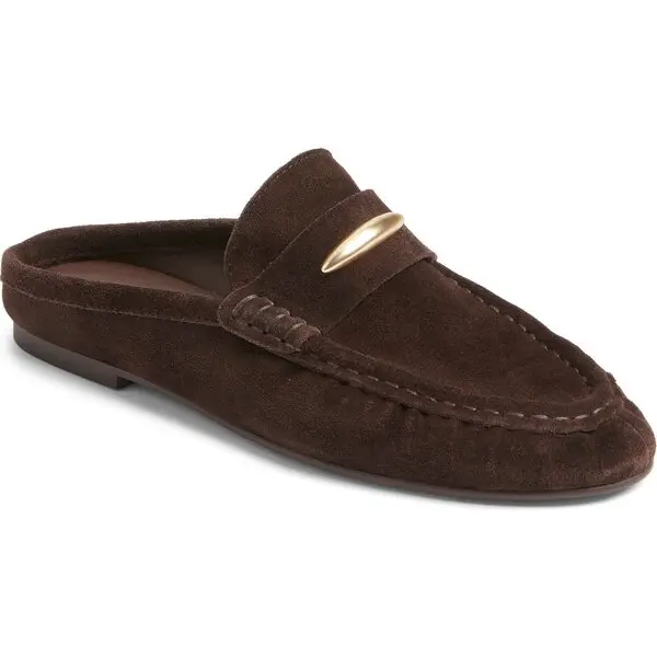 Steve Madden Rixy Metal Crescent Mule - Brown Suede