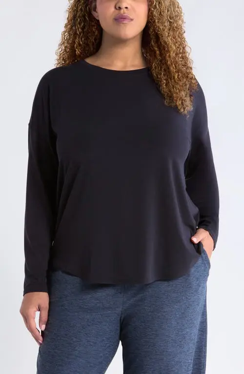 Zella Breathe Long Sleeve Performance T-shirt - Black