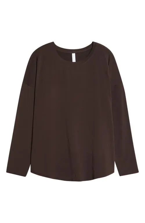Zella Breathe Long Sleeve Performance T-shirt - Brown Mole