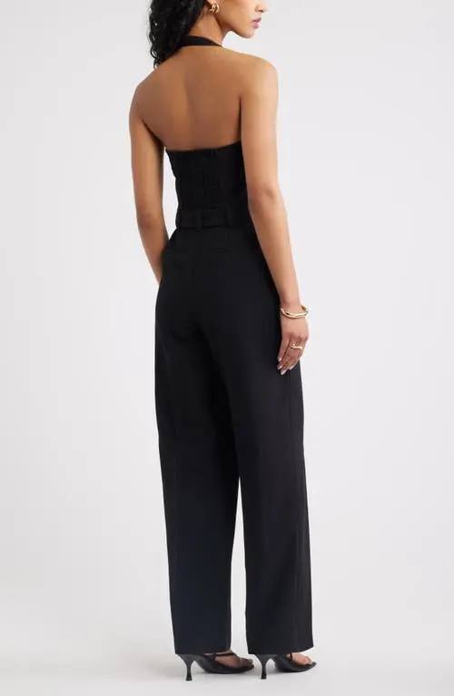 OPEN EDIT Icon Halter Neck Belted Jumpsuit