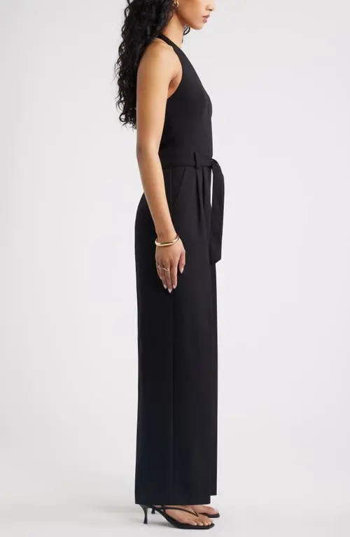 OPEN EDIT Icon Halter Neck Belted Jumpsuit
