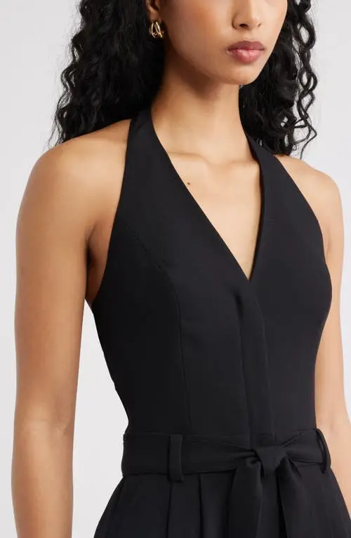 OPEN EDIT Icon Halter Neck Belted Jumpsuit