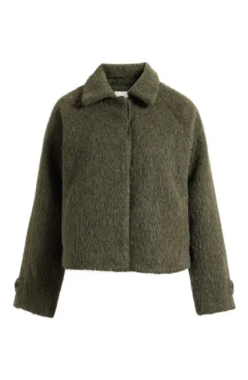 Avec Les Filles Crop Woolly Jacket - Basil