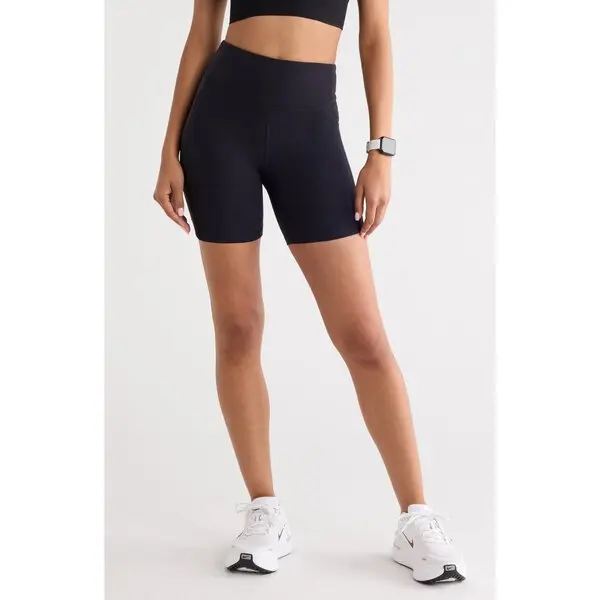 Zella Studio Luxe Pocket Bike Shorts - Black