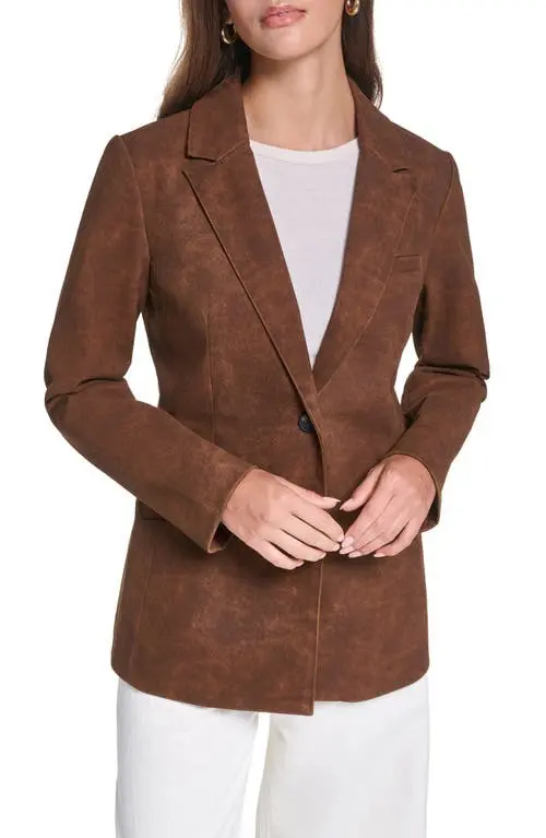 LEVI'S Faux Leather Blazer - Brown