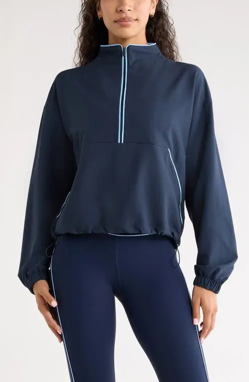 Zella Piped Half Zip Pullover - Navy Sapphire