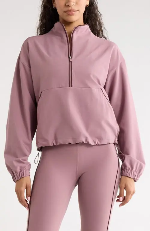 Zella Piped Half Zip Pullover - Purple Shake
