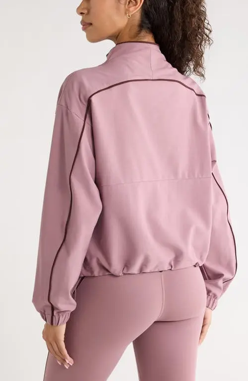 Zella Piped Half Zip Pullover - Purple Shake