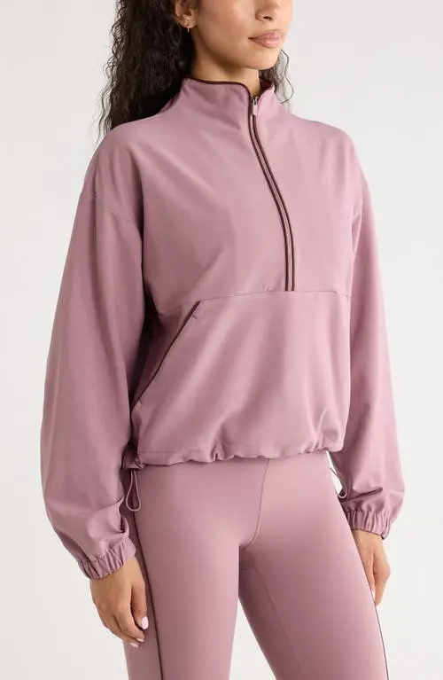 Zella Piped Half Zip Pullover - Purple Shake