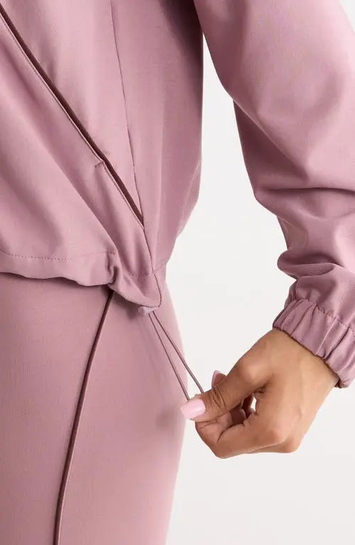 Zella Piped Half Zip Pullover - Purple Shake