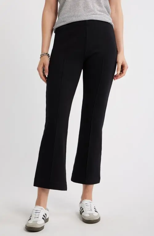 Caslon Stretch Cotton Crop Kick Flare Pants - Black
