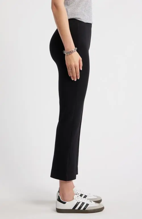 Caslon Stretch Cotton Crop Kick Flare Pants - Black