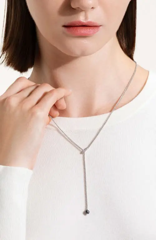 John Hardy Surf Y-necklace, Diamonds, Grey Pearl