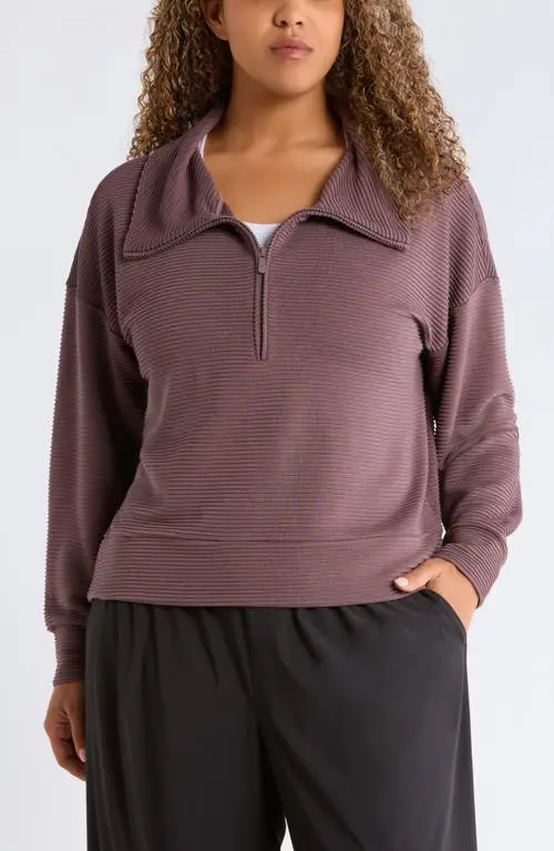 Zella Ottoman Half Zip Pullover - Grey Plum