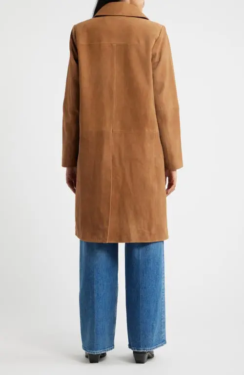 Bernardo Long Suede Coat - Camel
