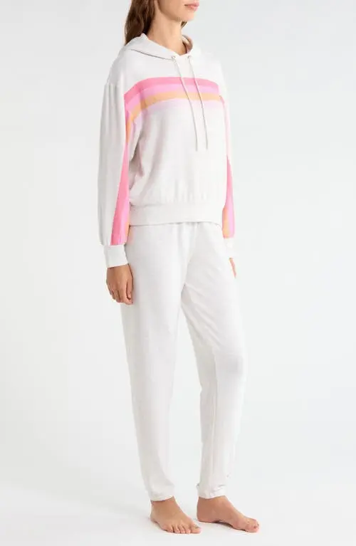 PJ Salvage Radiant Stripe Peached Jersey Hoodie Pajamas