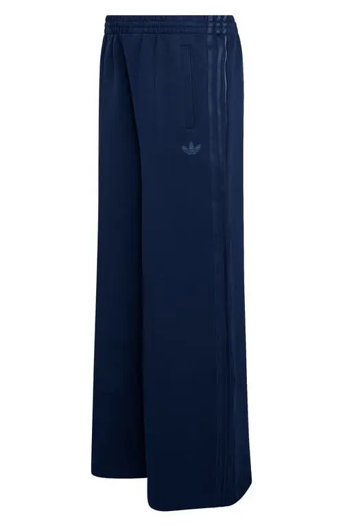 ADIDAS ORIGINALS Cotton Blend Scuba Knit Wide Leg Track Pants - Night Indigo