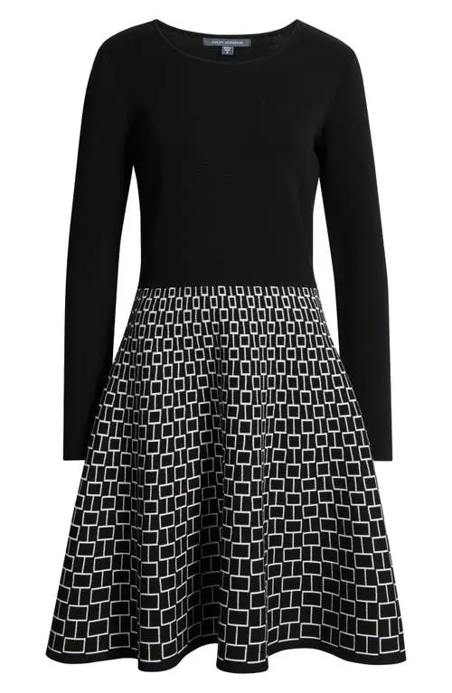 Julia Jordan Long Sleeve Jacquard Sweater Dress