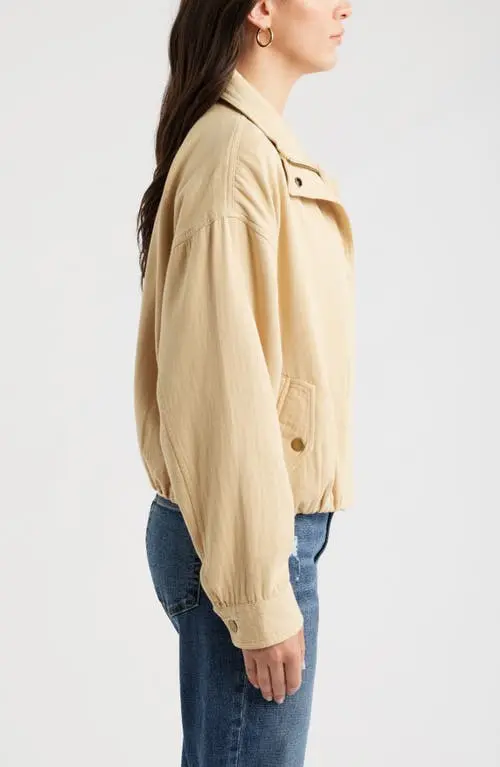 Caslon Bubble Hem Cotton Twill Jacket - Tan Shore