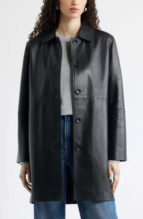 Nordstrom Long Leather Jacket