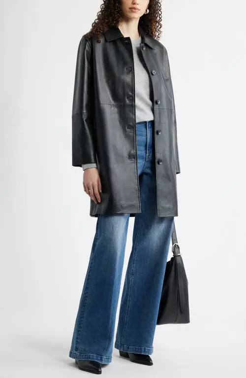 Nordstrom Long Leather Jacket
