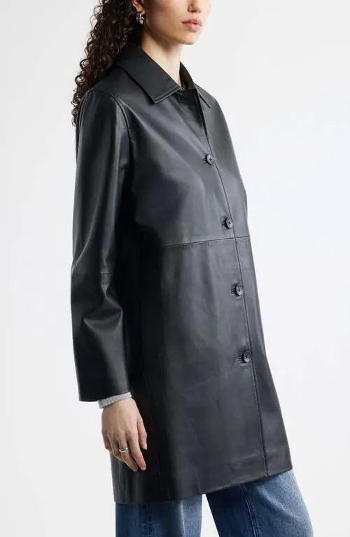 Nordstrom Long Leather Jacket