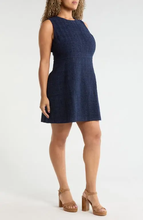Chelsea28 Sleeveless Jewel Neck Tweed Sheath Dress