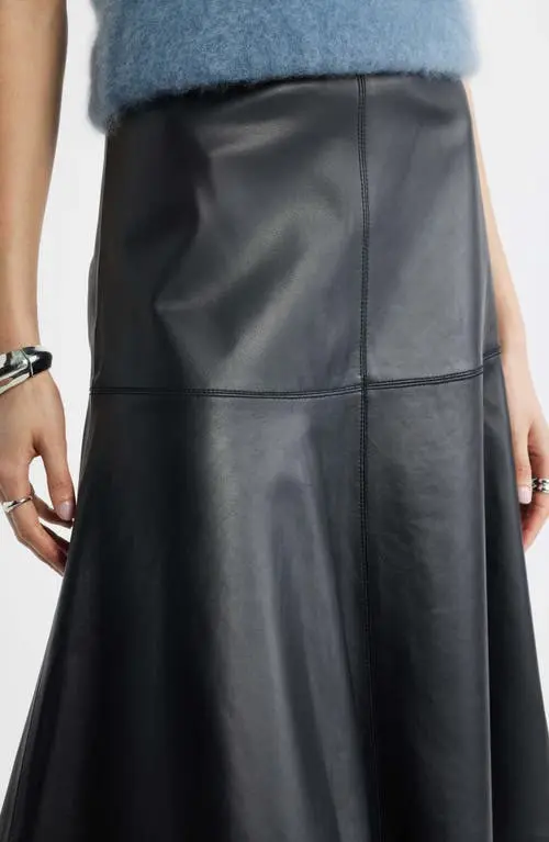 Nordstrom Leather A-line Midi Skirt