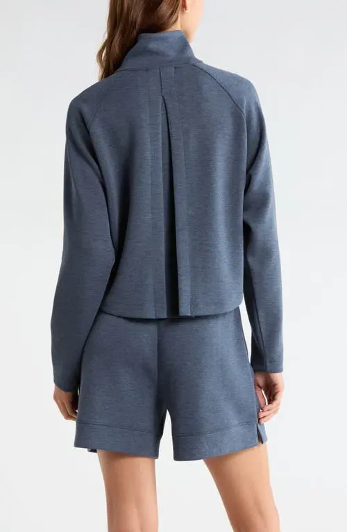 Zella Soft Luxe Half Zip Sweatshirt - Navy Armada Heather