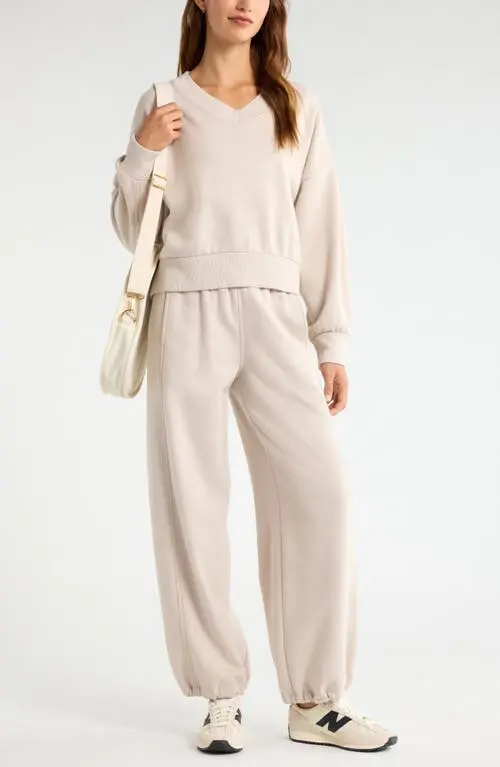 Zella Ultra Cozy Fleece Joggers - Grey Pebble