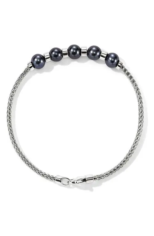 John Hardy Sterling Silver Pearl Chain Bracelet
