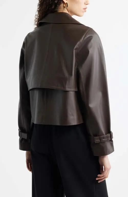 Nordstrom Crop Leather Trench Coat
