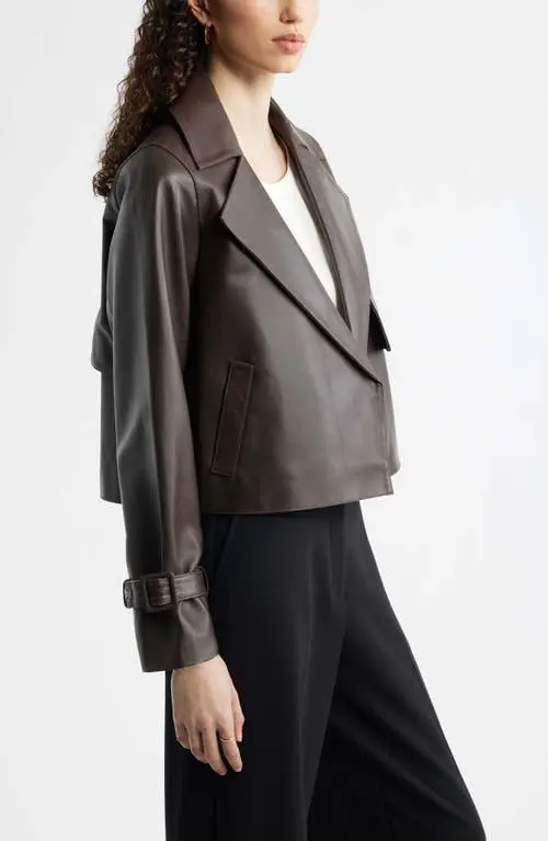 Nordstrom Crop Leather Trench Coat