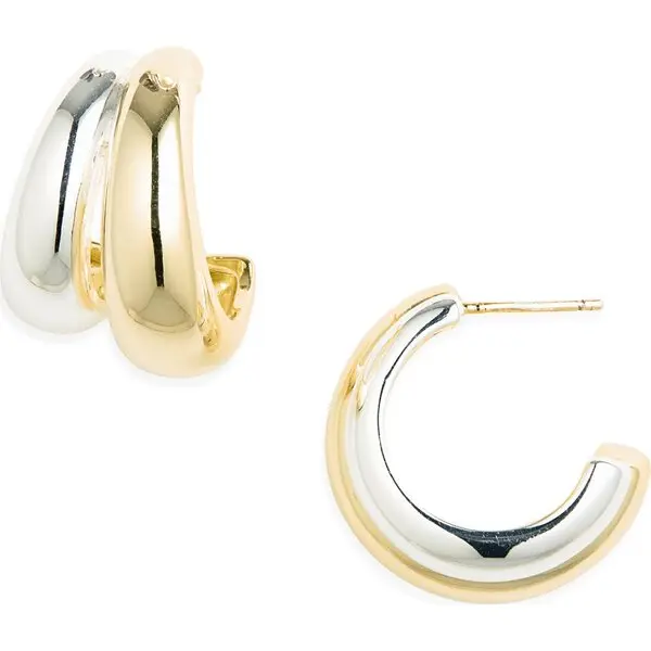 Argento Vivo Two-tone Double Hoop Earrings - Two Tone