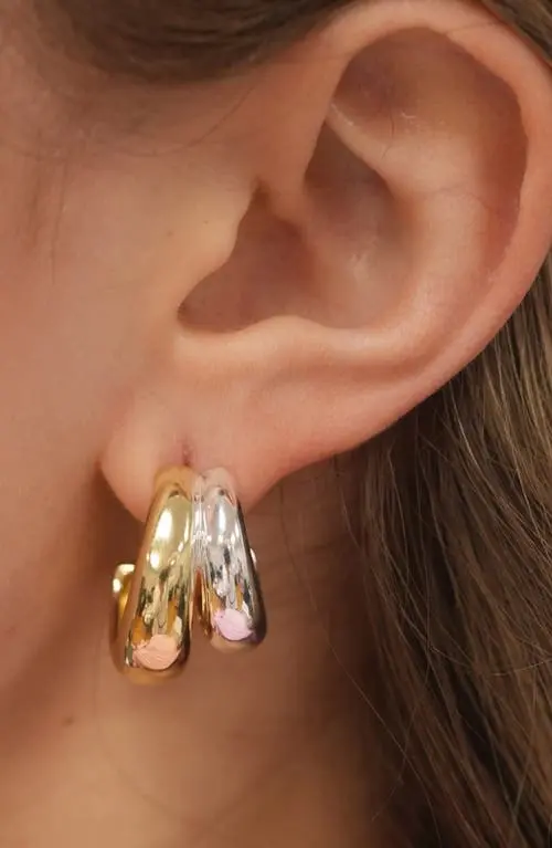 Argento Vivo Two-tone Double Hoop Earrings