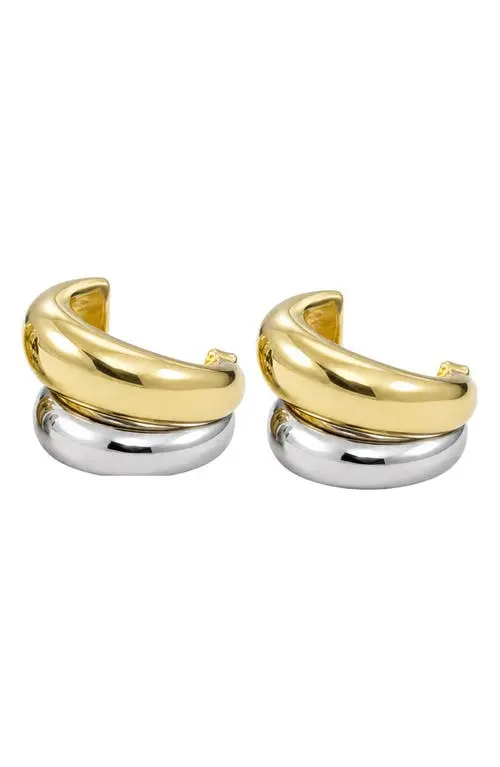 Argento Vivo Two-tone Double Hoop Earrings