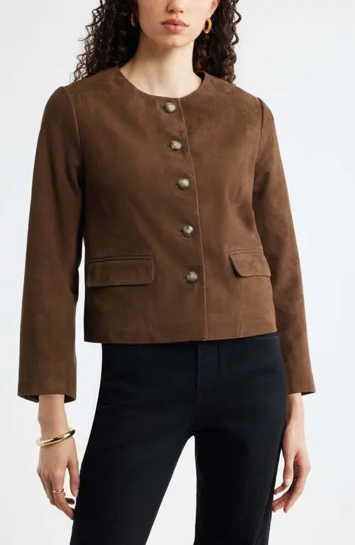 Nordstrom Crop Suede Jacket