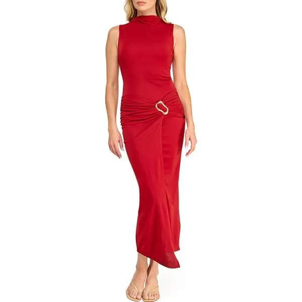 SOCIALITE Hardware Detail Sleeveless Body-con Dress - Red