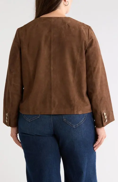 Nordstrom Suede Crop Button Front Jacket