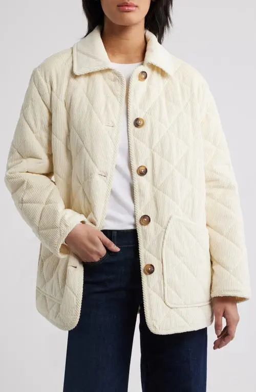 Bernardo Quilted Corduroy Jacket - Cream
