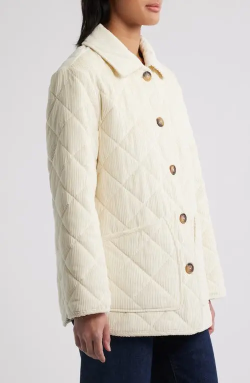 Bernardo Quilted Corduroy Jacket - Cream