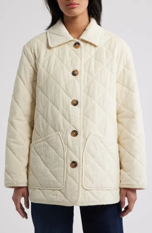 Bernardo Quilted Corduroy Jacket - Cream