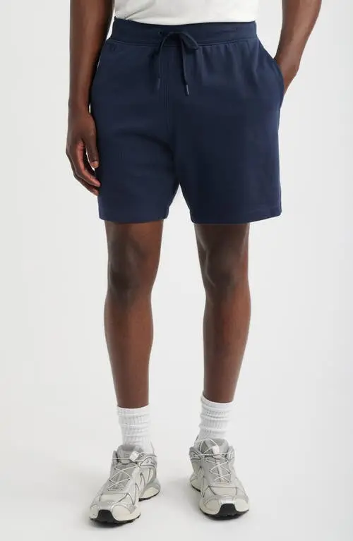 Zella 7-inch Cotton French Terry Drawstring Shorts - Navy Eclipse