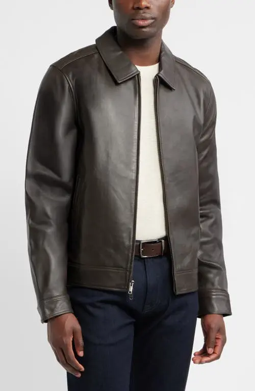 Nordstrom Leather Jacket - Brown Dark