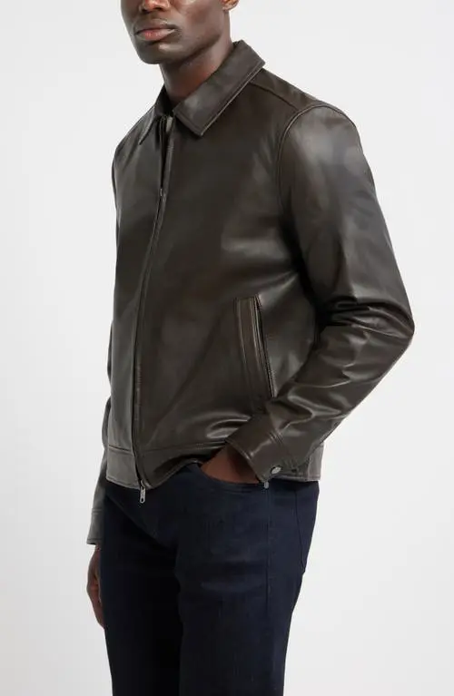Nordstrom Leather Jacket - Brown Dark