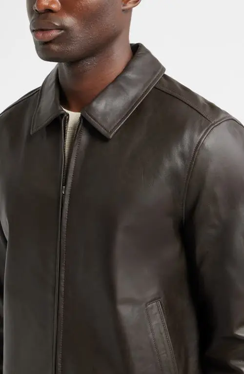 Nordstrom Leather Jacket - Brown Dark