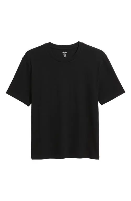 OPEN EDIT Shrunken Stretch Cotton T-shirt - Black