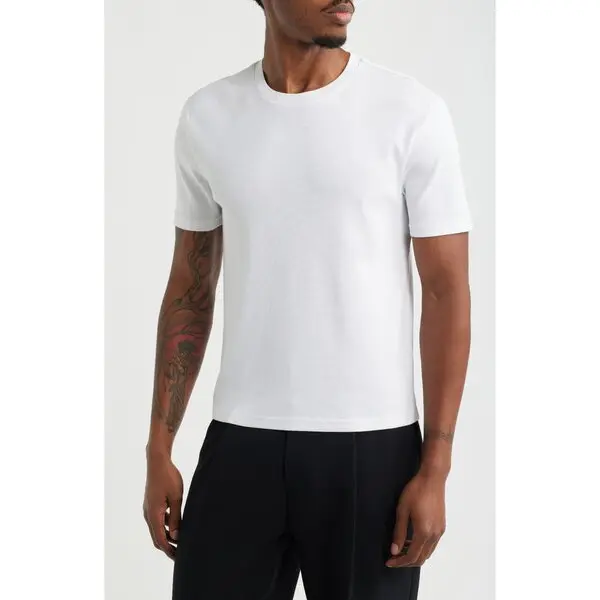 OPEN EDIT Shrunken Stretch Cotton T-shirt - White