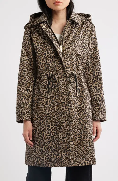 Michael Kors Hooded Trench Coat - Cheetah